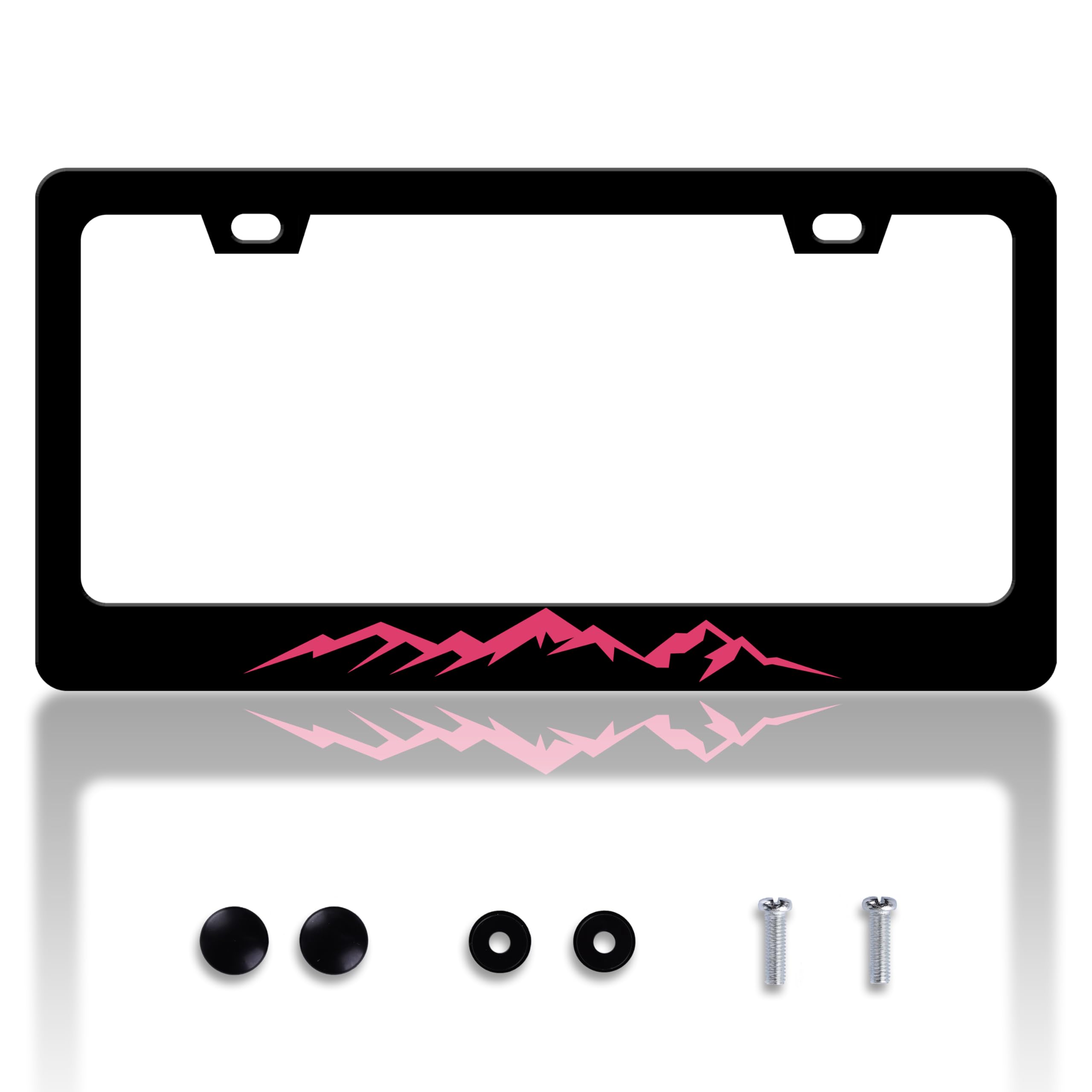 Amazon.com: Pink Mountain License Plate Frame Mountains License Plate ...