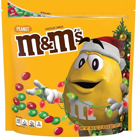 Amazon.com: M&M'S Holiday Peanut Milk Chocolate Christmas Candy, Party ...
