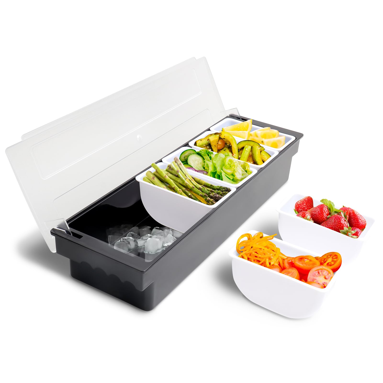 Amazon.com - AJinTeby Condiment Caddy with Lid, Ice Chilled 6 Trays ...