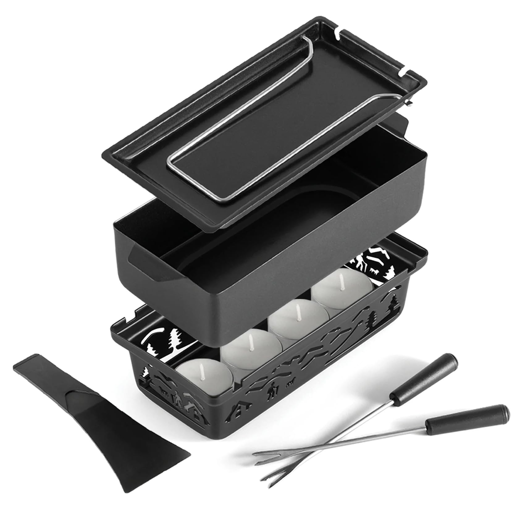 Snapklik.com : Swissmar Tandem Candle Fondue & Raclette Set - Portable ...