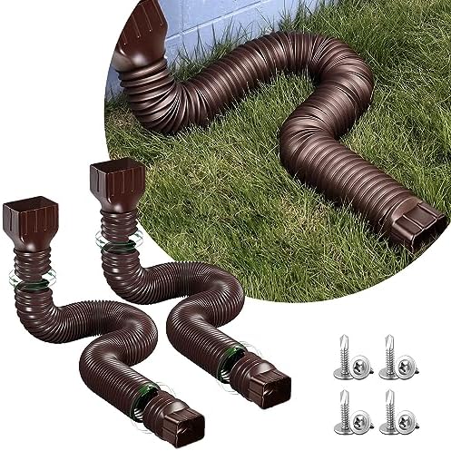 Flexible Gutter Downspout Extensions 2 Pack Down Spout Drain Extender ...