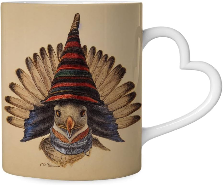 Amazon.com: Wild Turkey Mug with Heart Handle - Cute Animal Mug ...