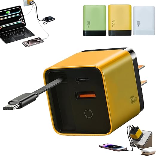 Amazon.com: 3 in 1 Charger, Retractable Phone Charger Wall Plug with ...