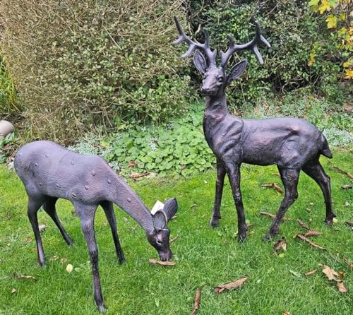 Inspirational Gifting New Extra Large Deer Stag and Doe Set Garden ...