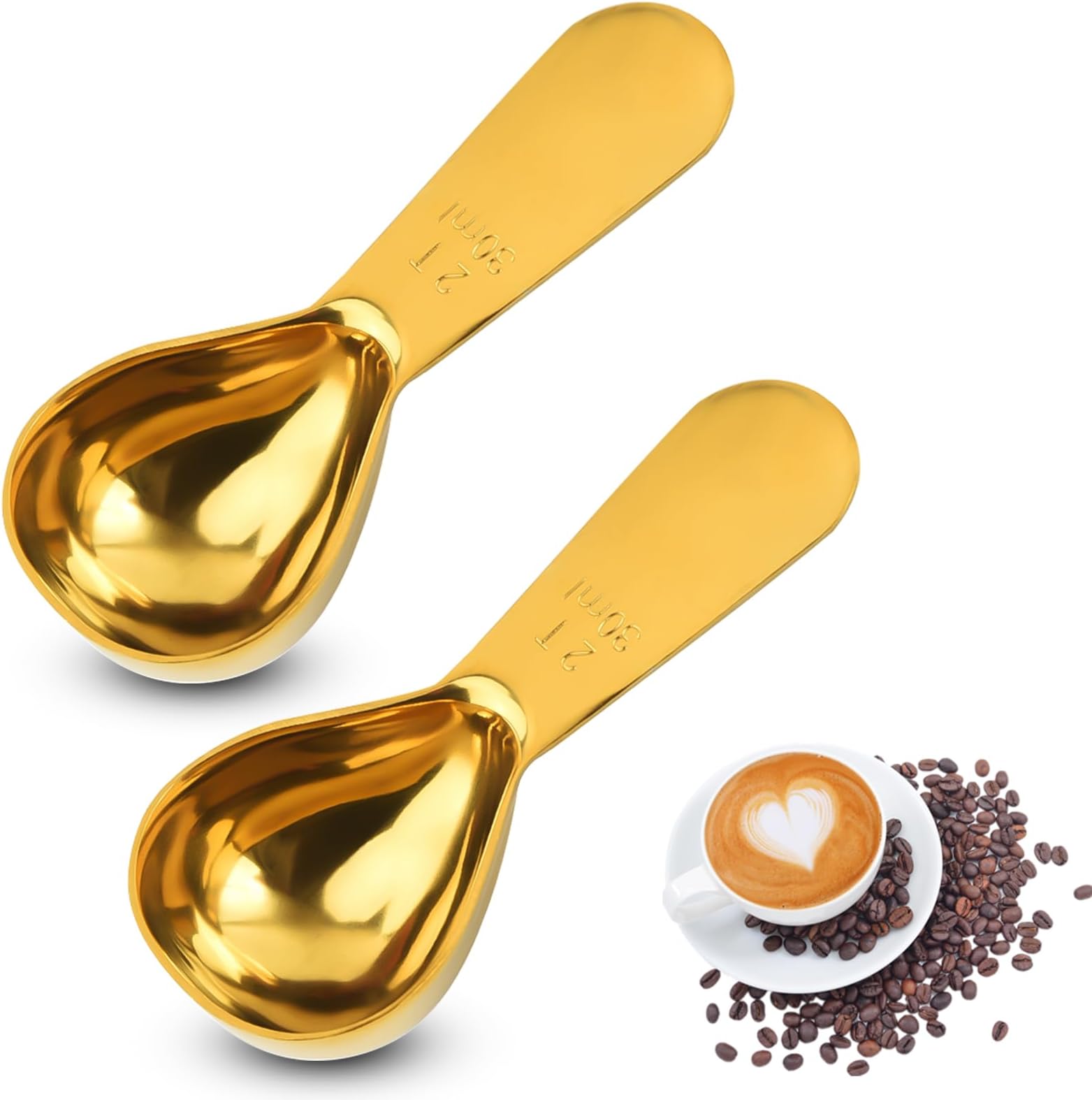 Amazon.com: 2 Pack Coffee Scoop, Stainless Steel Coffee Spoons ...