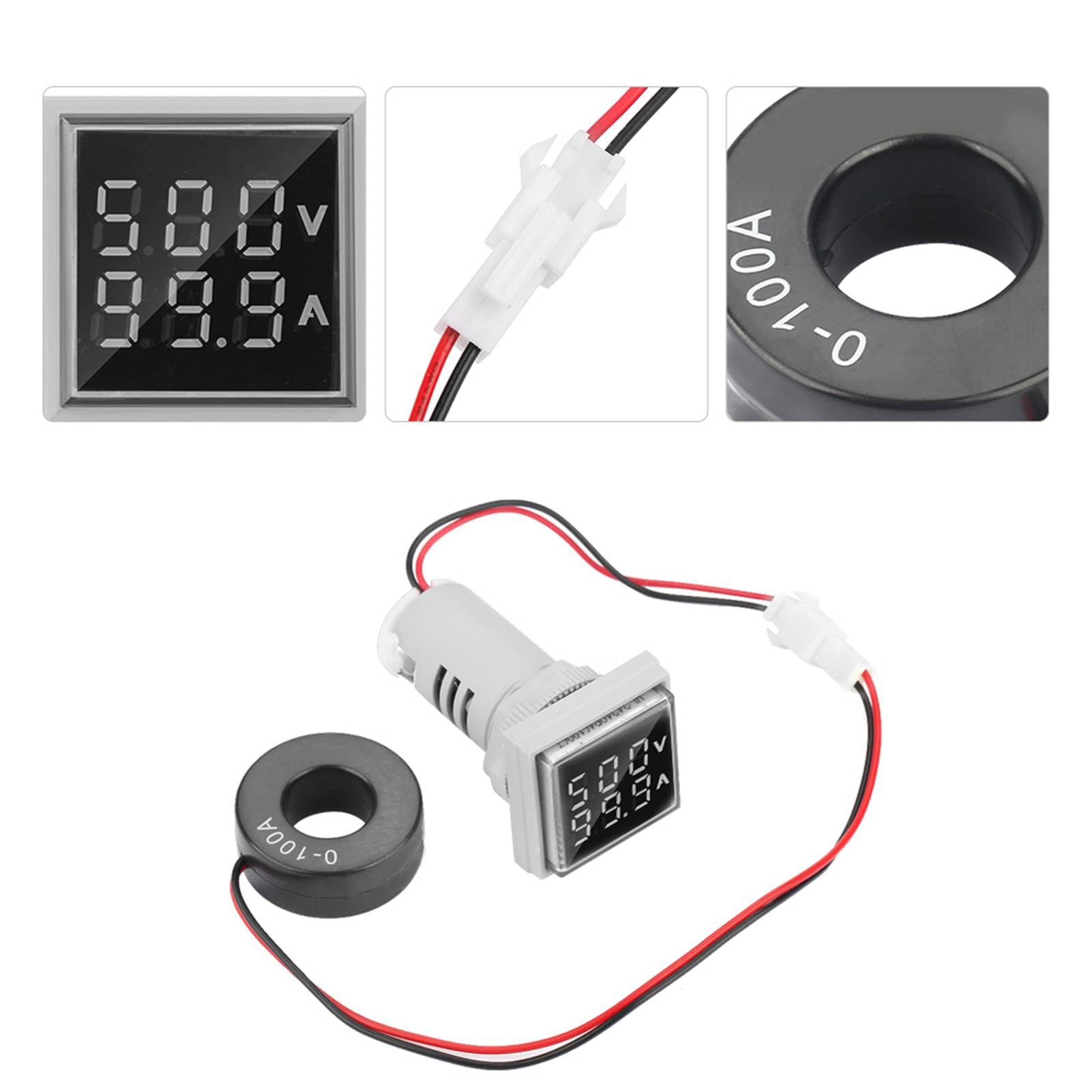 Electricity Tester Digital AC Current Indicator - 0-100A LED Ammeter ...