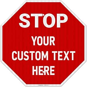 Amazon.com: Custom Stop Signs, Personalise For Business, Outdoor ...