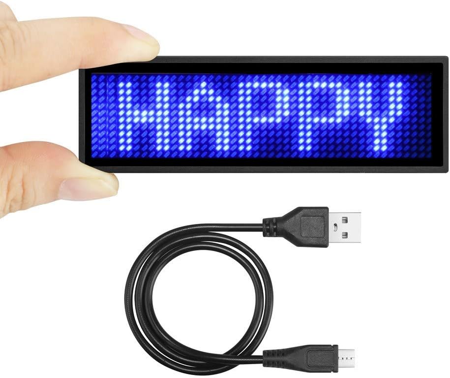 Amazon.com : LED Name Tag, Rechargeable Wireless Bluetooth LED Name ...