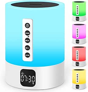 Amazon.com: Night Light Bluetooth Speaker Alarm Clock, Sound Machine ...