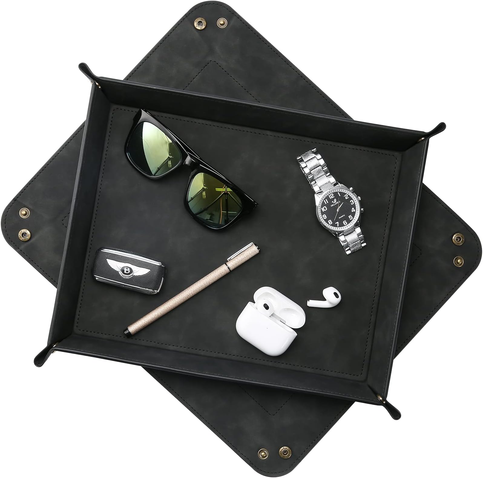 Amazon.com: Luxspire Valet Tray, PU Leather Tray, Catchall Tray, Men ...
