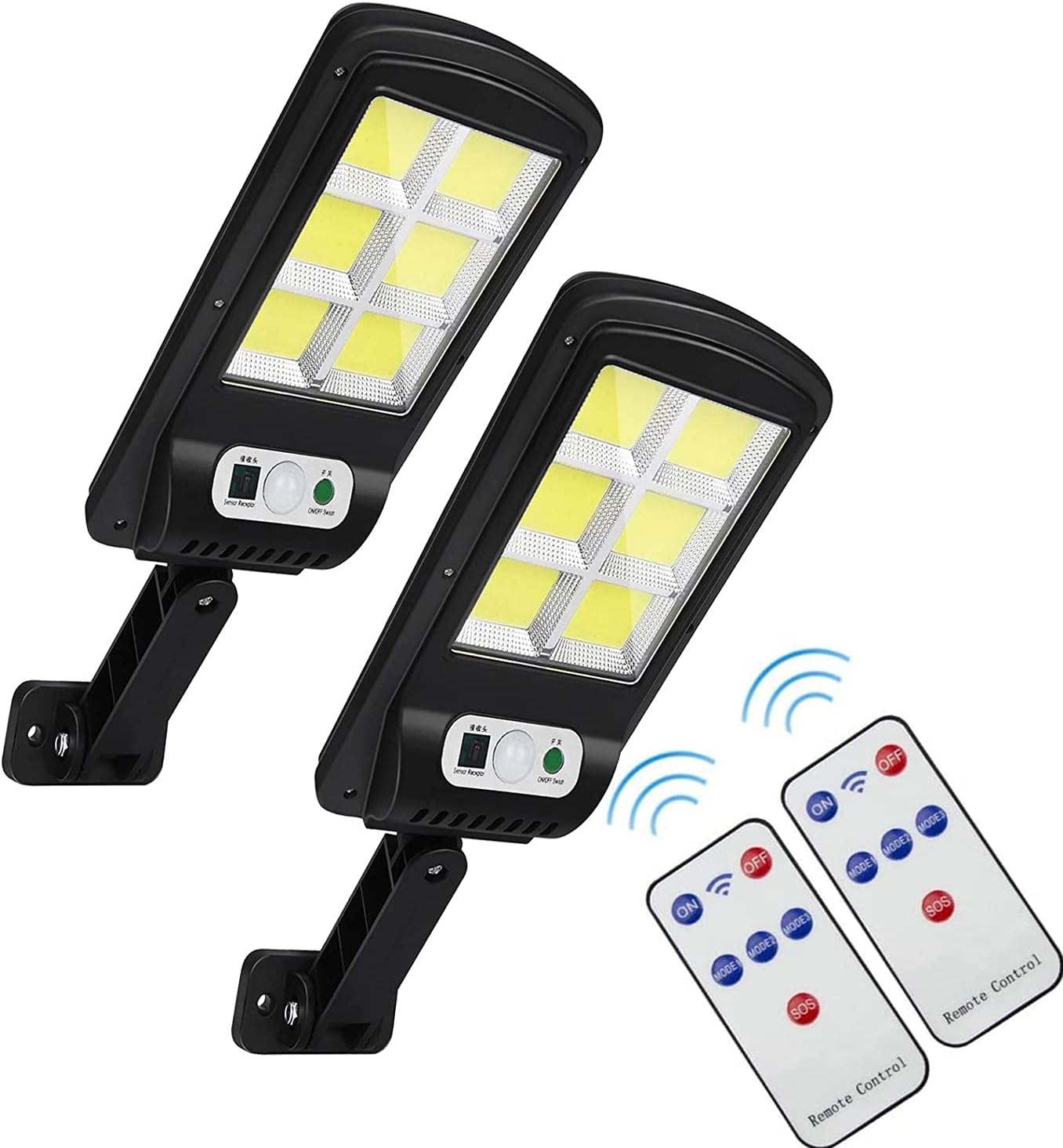 120 COB LED Solar Street Light Remote Control Outdoor Motion Sensor ...