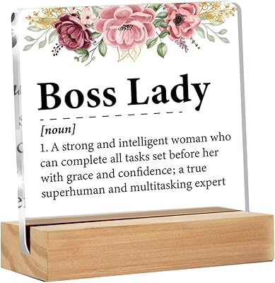 Amazon.com: Maitys Boss Lady Gift for Women Acrylic Sign Office Decor ...