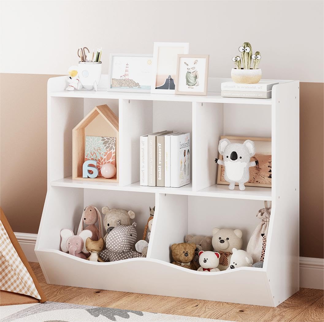 Amazon.com: IDEALHOUSE Toy Bookshelf and Bookcase, Multi Shelf with ...