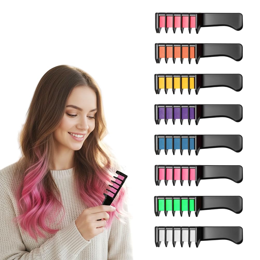 Amazon.com: Festive Fun Hair Chalk Combs, 2026 New Chalk Hair Color for ...