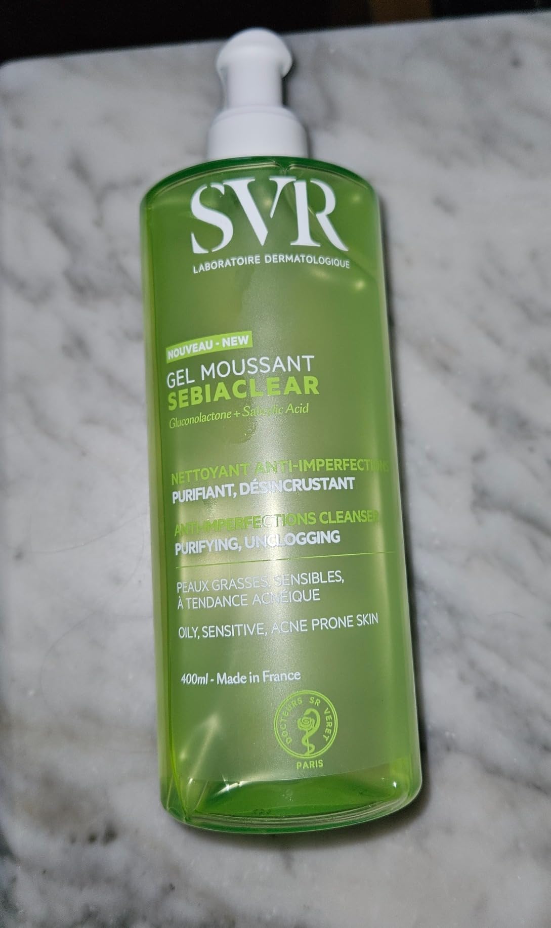 SVR - Gel Moussant Visage & Corps Anti-Imperfection Sebiaclear - Pour Peau Sensible, Mixte à ...
