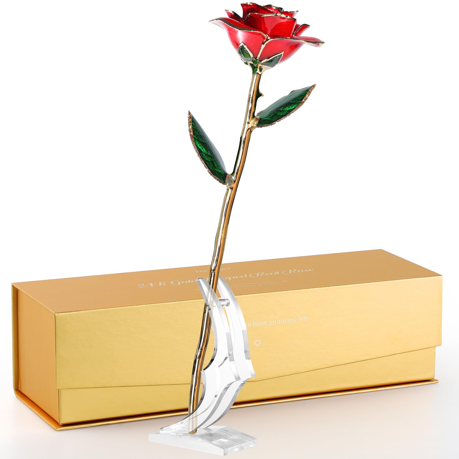 Amazon.com: ECO SPACE 24K Gold Dipped Rose - Genuine One of a Kind Real ...