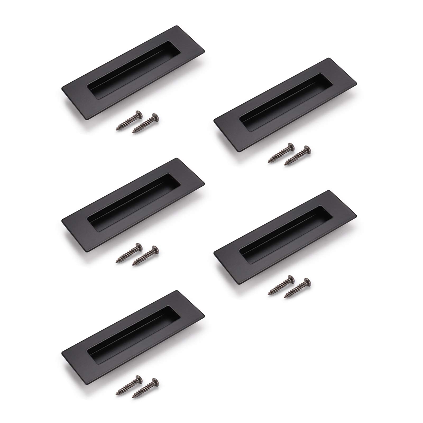 Buy (5 Pack)Probrico Black Recessed Flush Pull Handles Rectangular ...