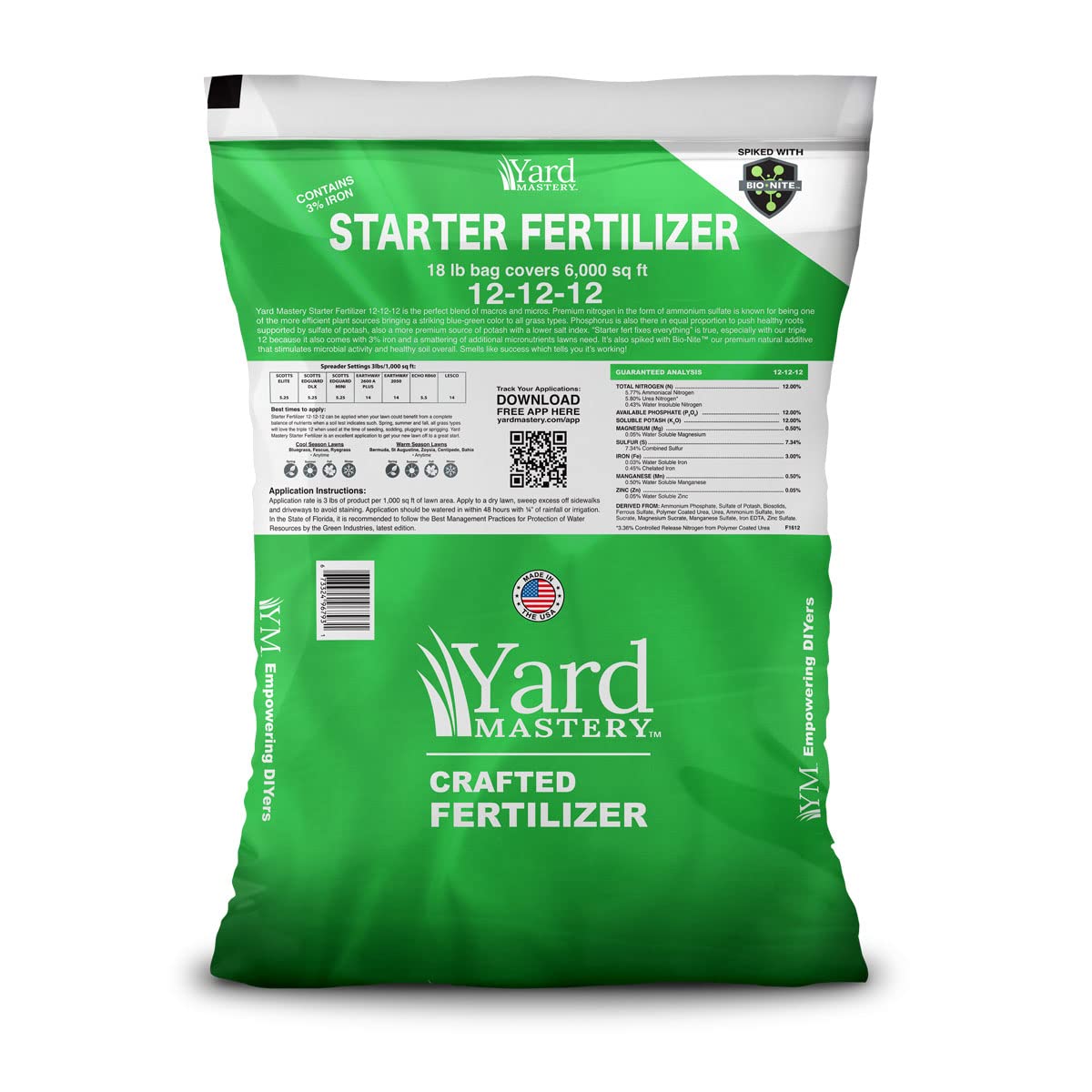 Amazon.com : Yard Mastery Lawn Fertilizer 18 lbs - 12-12-12 Starter ...