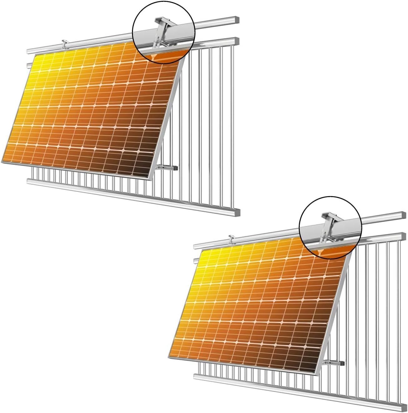 Avoltik 2X Balkonkraftwerk Halterung Balkon ECKIG für alle Solarpanel ...