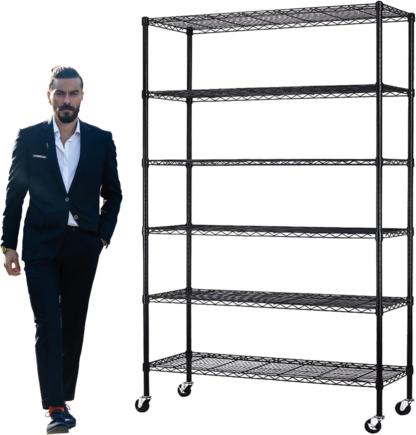 Amazon.com: Wire Shelving Unit Storage Shelves 2100Lbs Capacity 6 Tier ...