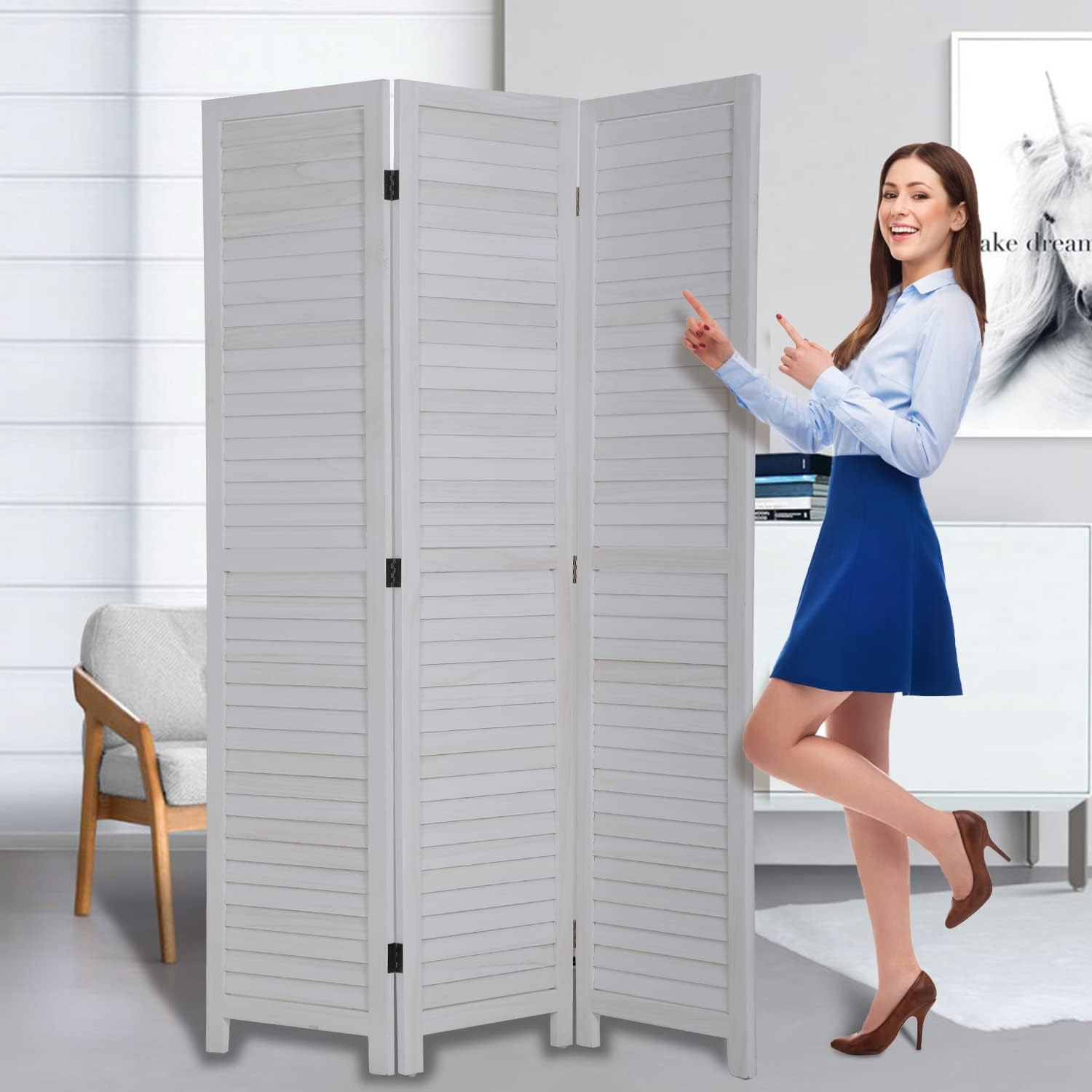 Amazon.com: Room Dividers and Folding Privacy Screens, 3 Panel 69 Inch ...