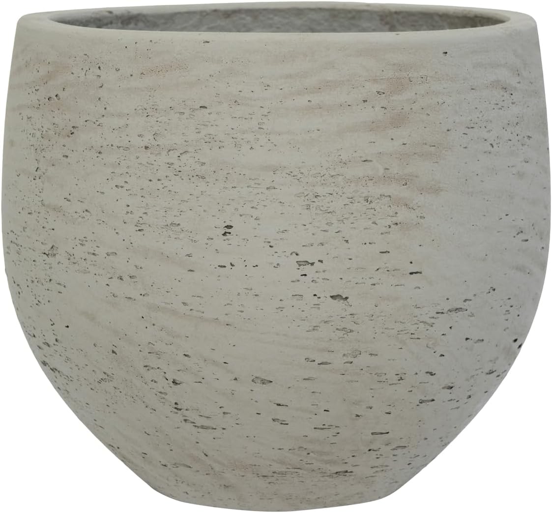 Amazon.com : Elegant Ridged Ivory Grey Flower Pot 14.5"H x 16.5"W x 16. ...