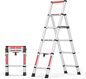 Folding Step Ladder 4 Steps/ 5 Steps/ 6 Steps Aluminum Telescoping ...