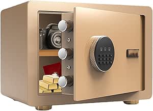 Safe Box Digital Safe Electronic Steel Safe with Keypad 2 Manual Override Keys Protect Money ...