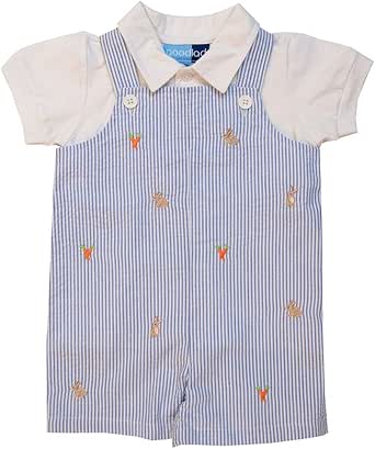 Amazon.com: Good Lad Newborn/Infant Boy Shortall Set with Bunny ...