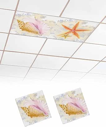Shell Starfish Magnetic Fluorescent Light Covers for Ceiling Lights 2 x ...