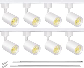 VANoopee 8-Light LED Track Lighting Kit with 6.6FT H Type Track Rails ...