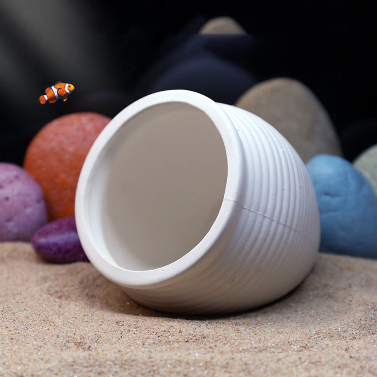 Snapklik.com : Betta Fish Tank Decor, Ceramic Jar Aquarium Decorations ...