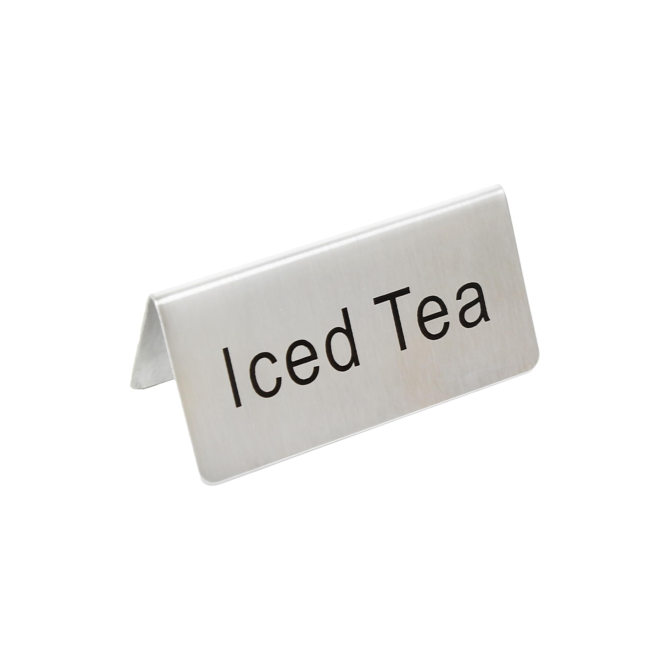 Snapklik.com : 3" X 1-1/2" Stainless Steel Iced Tea Table Tent Sign Set ...