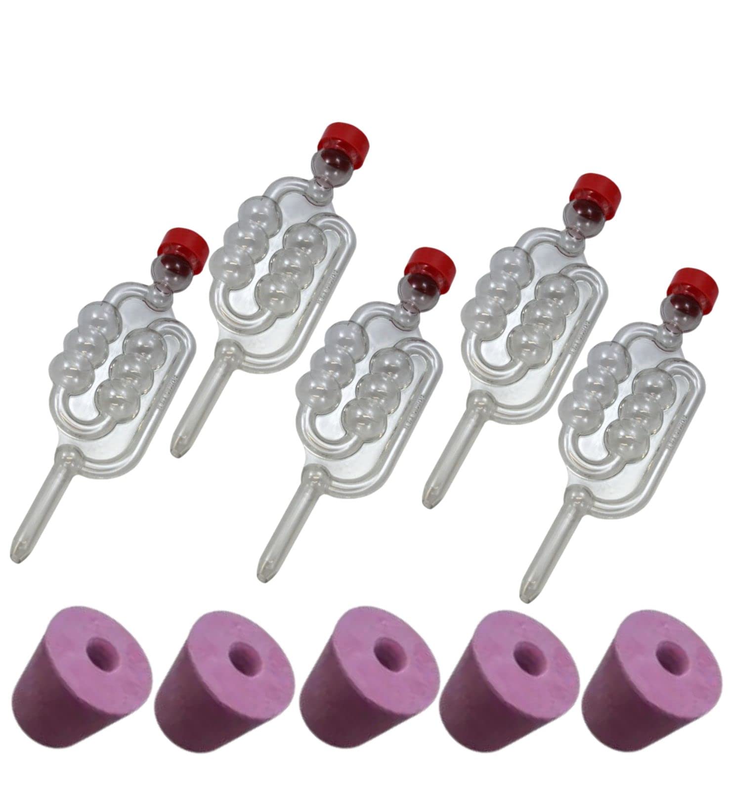 Almost Off Grid 5 x Bubbler Airlocks and 5 x Bored Rubber Bungs for ...