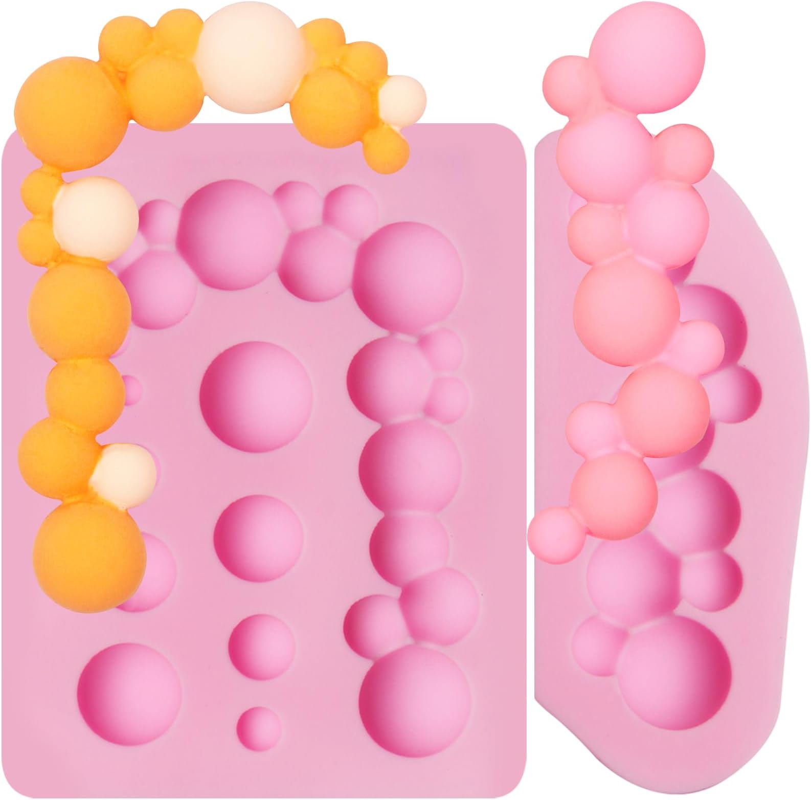 Amazon.com: 3D Pearl Fondant Mold 2Pcs, Ball Pearl Semi Sphere ...