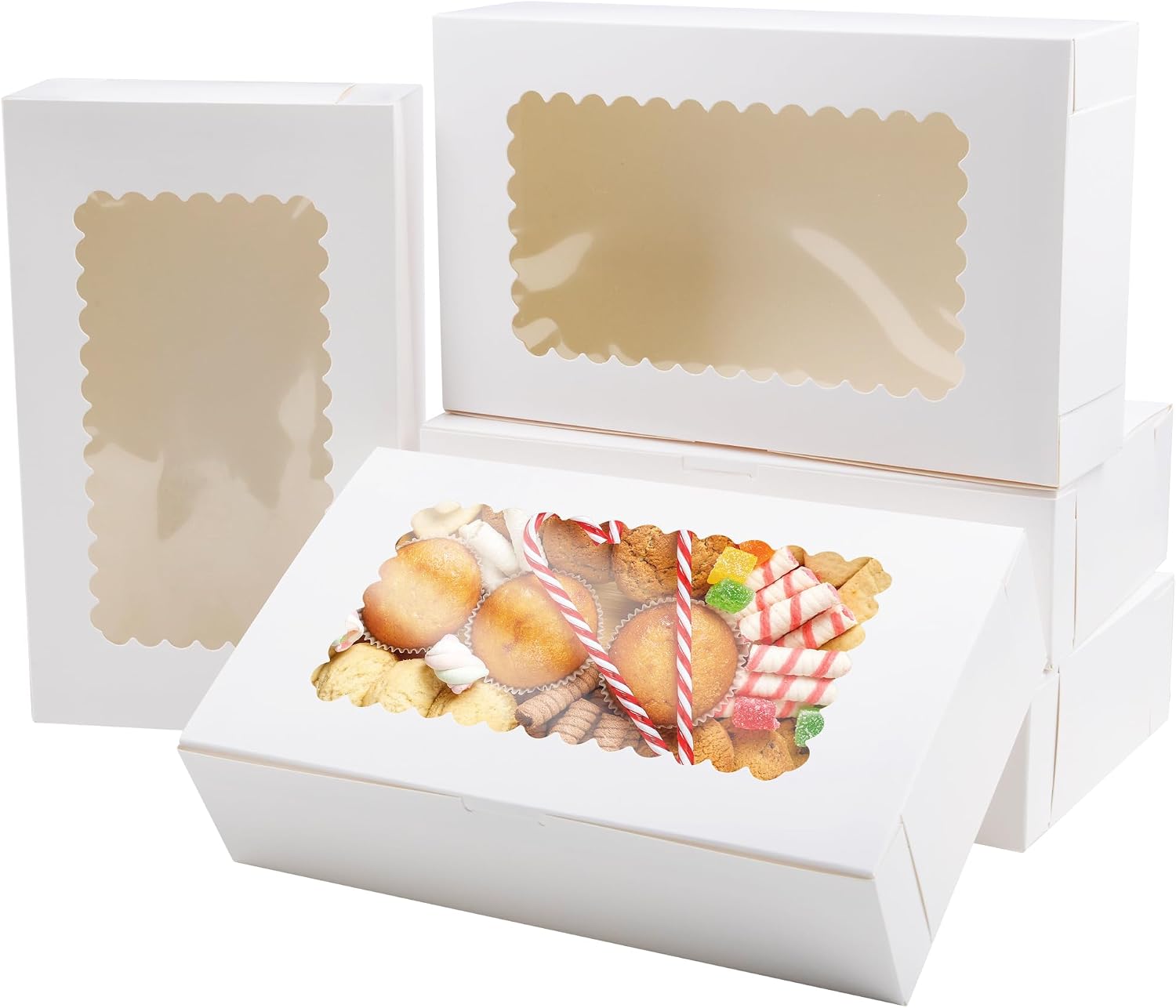 AWCIGG® Lot de 20 Boîtes en Carton Blanc avec Fenêtre Transparente ...