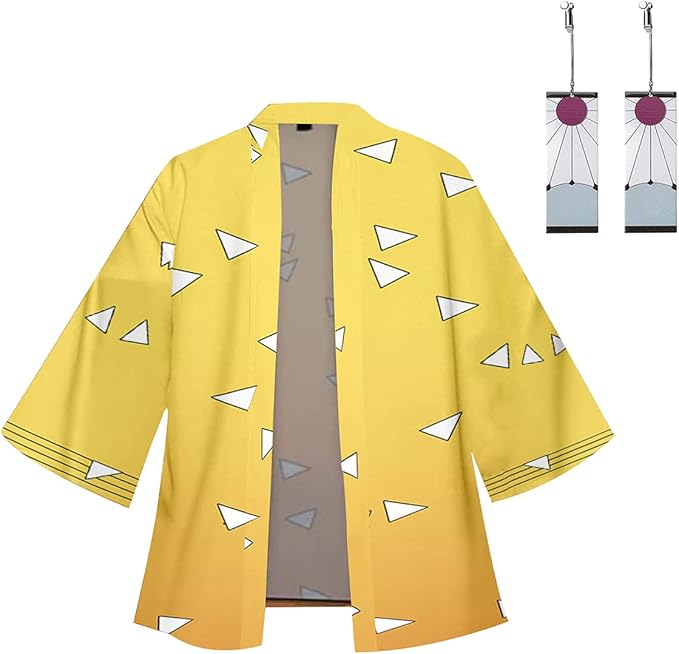 Amazon.com: Cosplaypark Agatsuma Zenitsu Kimono Cosplay Costume Robe ...
