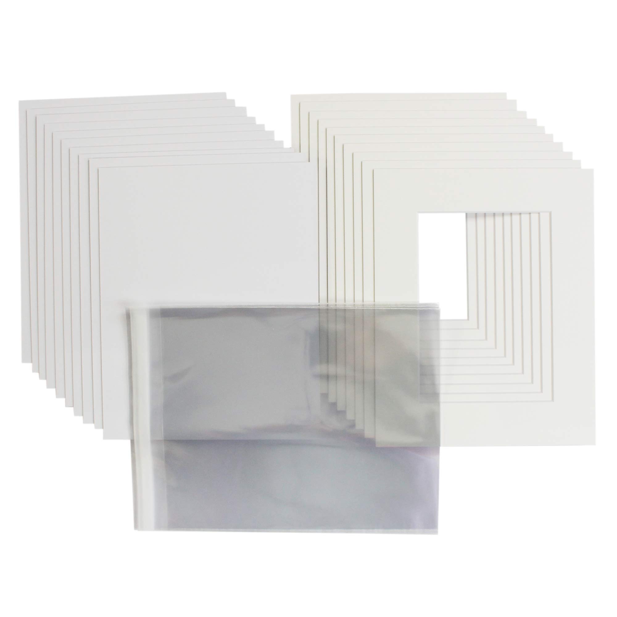 Pack of 10 Picture Photo Mounts Kits -Mats, Backs & clear resealable ...