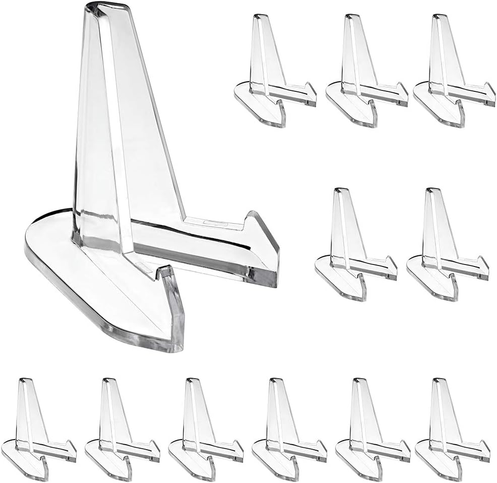Amazon.com: 20 Pack Clear Acrylic Easel Stands Coin Display Easel, 2-1/ ...