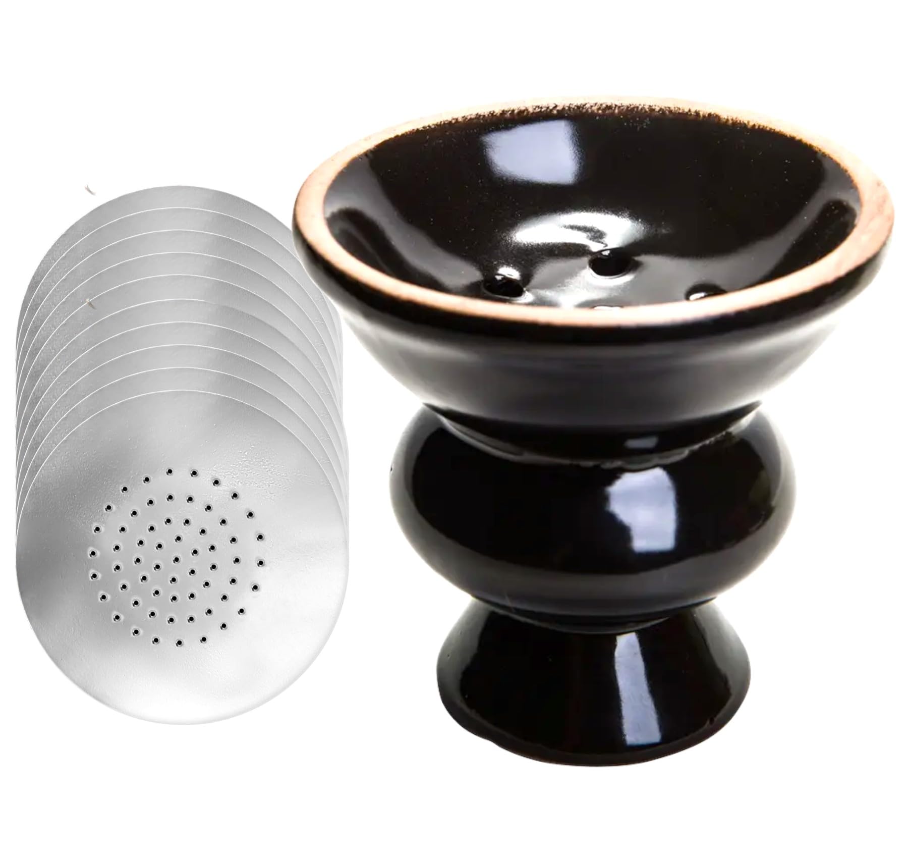 Amazon.com: Zebra Smoke Black Ceramic Hookah Bowl– Premium Shisha Bowl ...