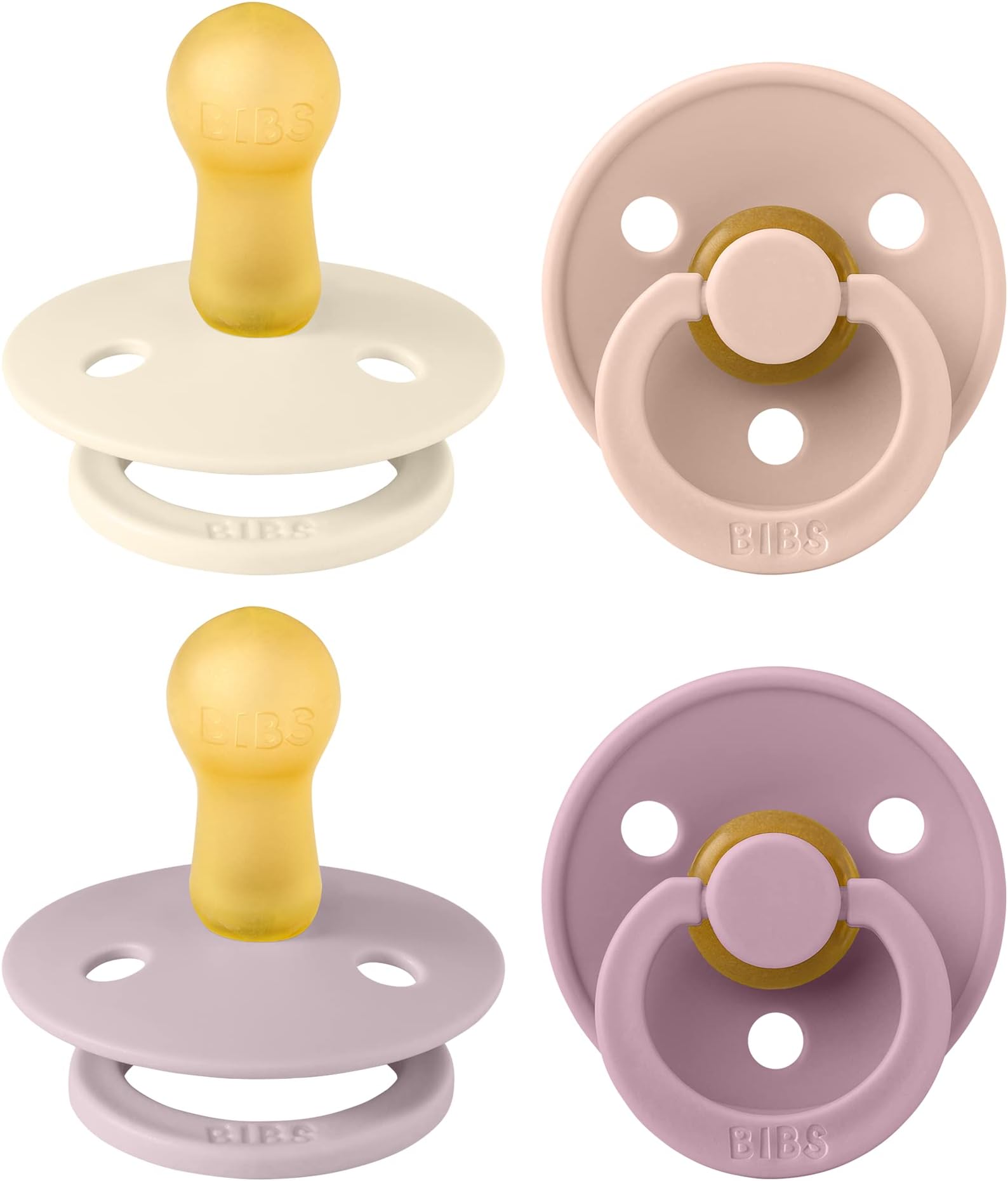 Amazon.com : BIBS Pacifiers - Colour 4 Pack | Round Nipple Baby ...