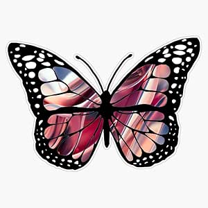 Amazon.com: Holographic 2 Butterfly Bumper Sticker Vinyl Decal 5" : Sports & Outdoors