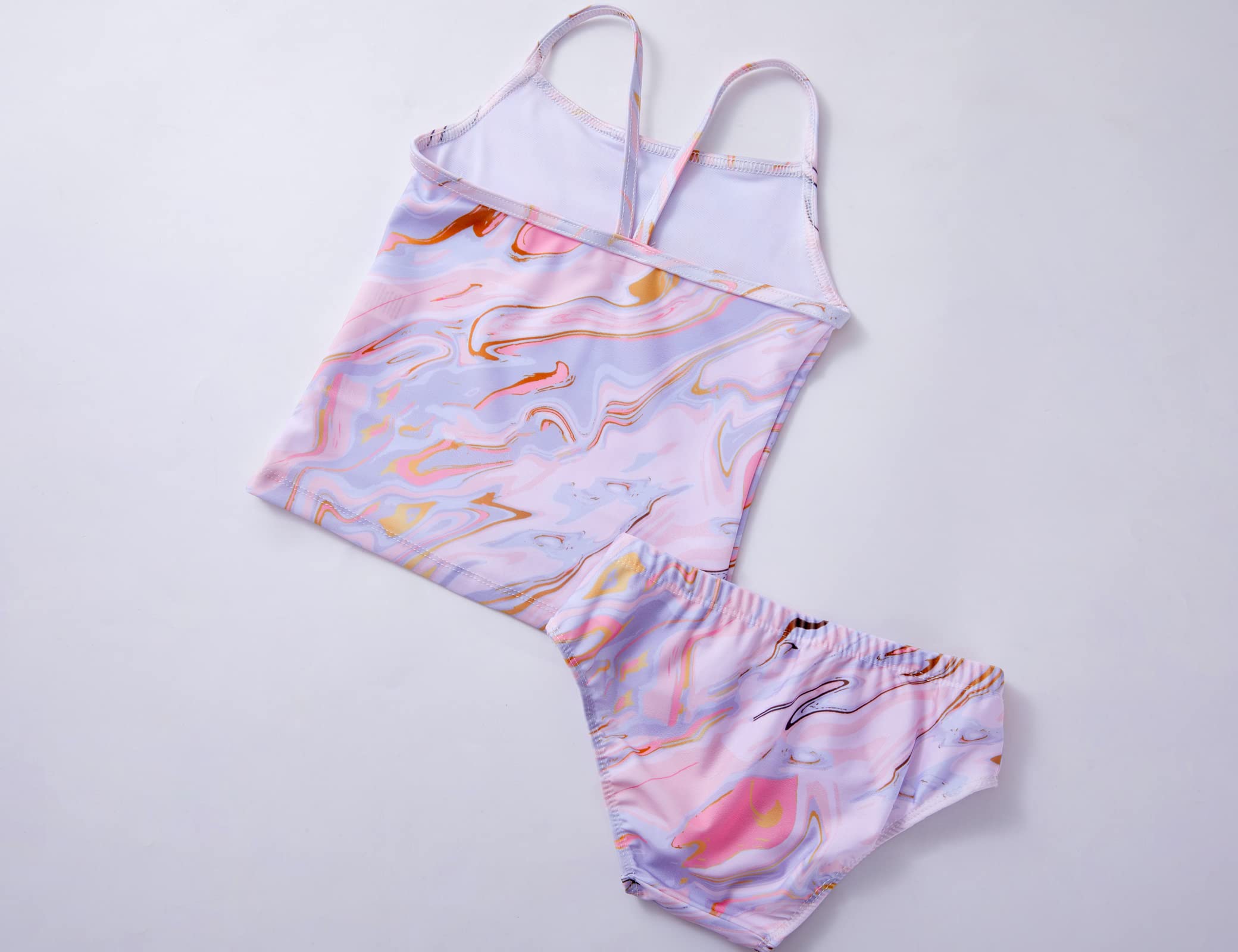 Snapklik.com : Girls Swimsuit Two Piece Bathing Suit Tankini Sets Pink ...