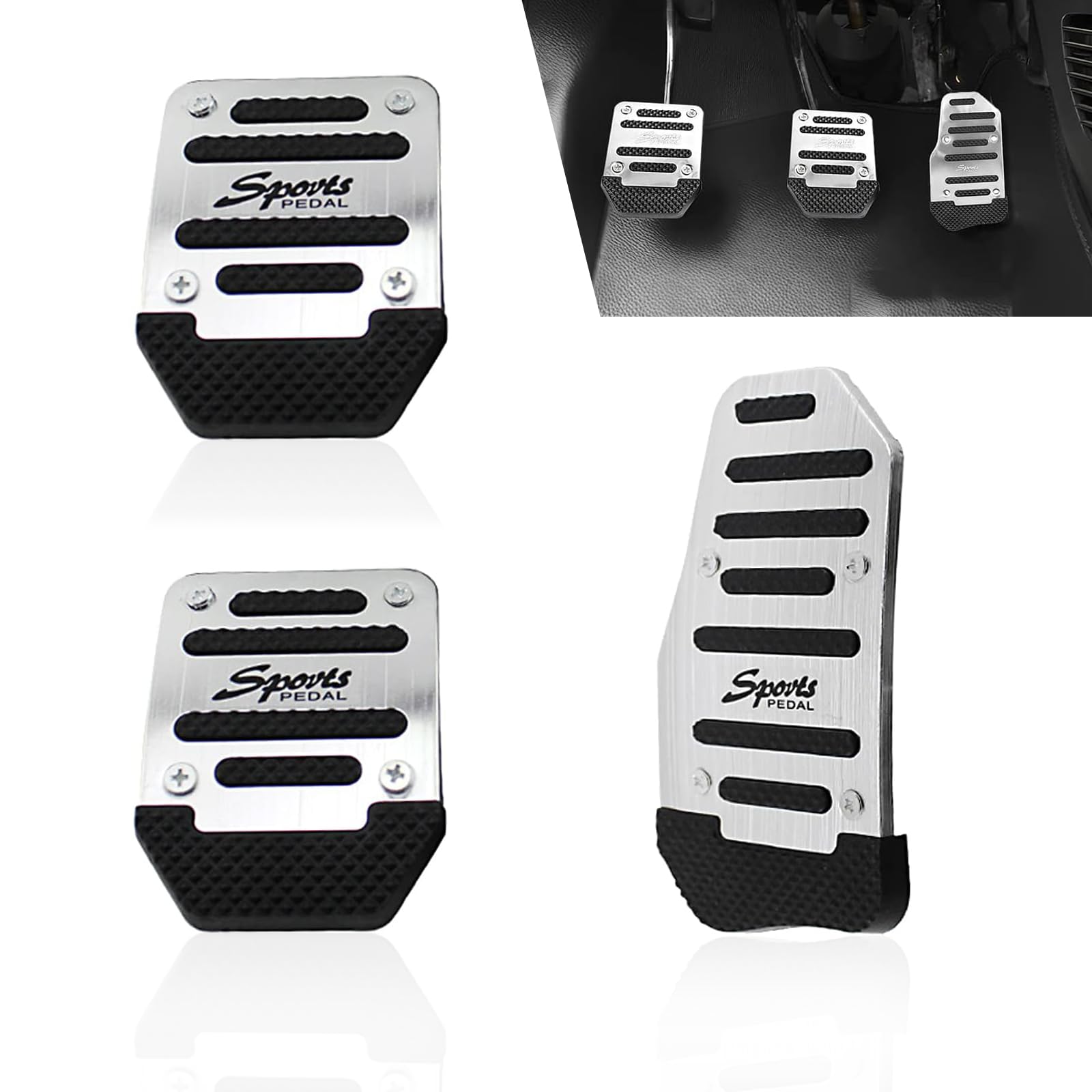 Amazon.com: nodteem 3 PCS Car Accelerator Brake Clutch Pedal Kit ...