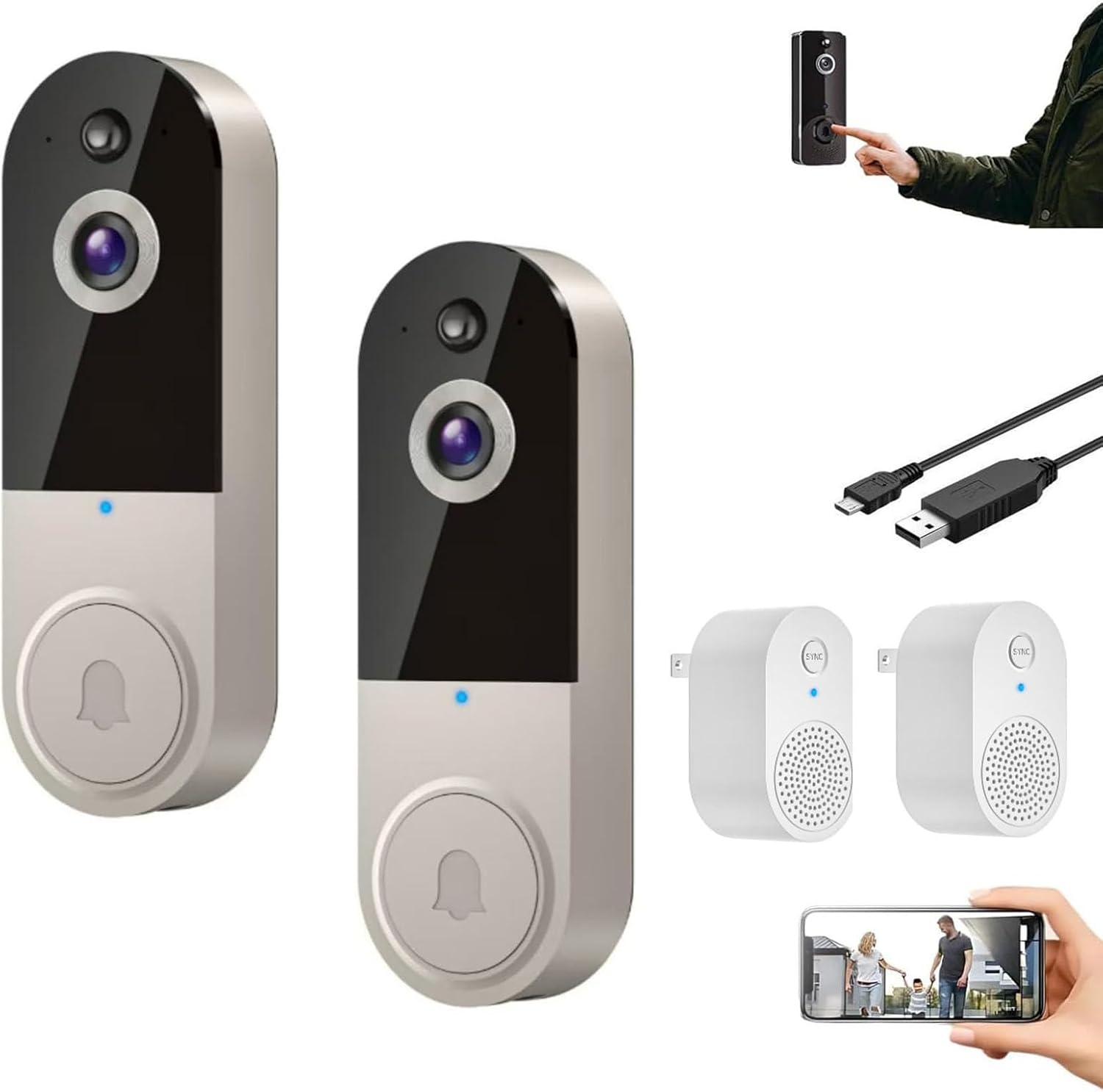 Amazon.com: Safe doorbell, Safe Doorbell Camera Wireless,1080p Smart ...