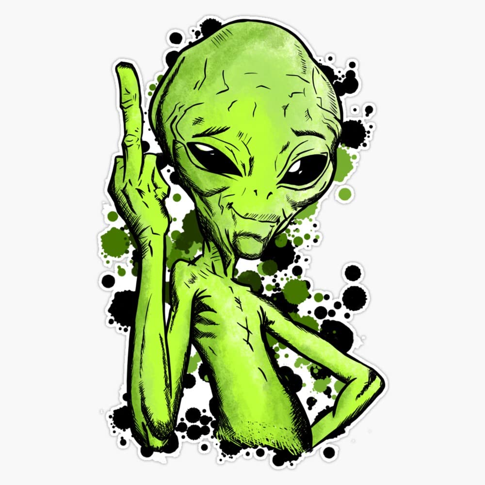 Amazon.com: Magnet Alien Middle Finger Fuck Off Illustration Magnetic ...