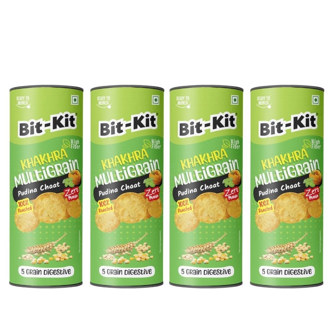 Bit Kit Multigrain Pudina Chaat Coin Khakhra | 100% Roasted Thins Low ...