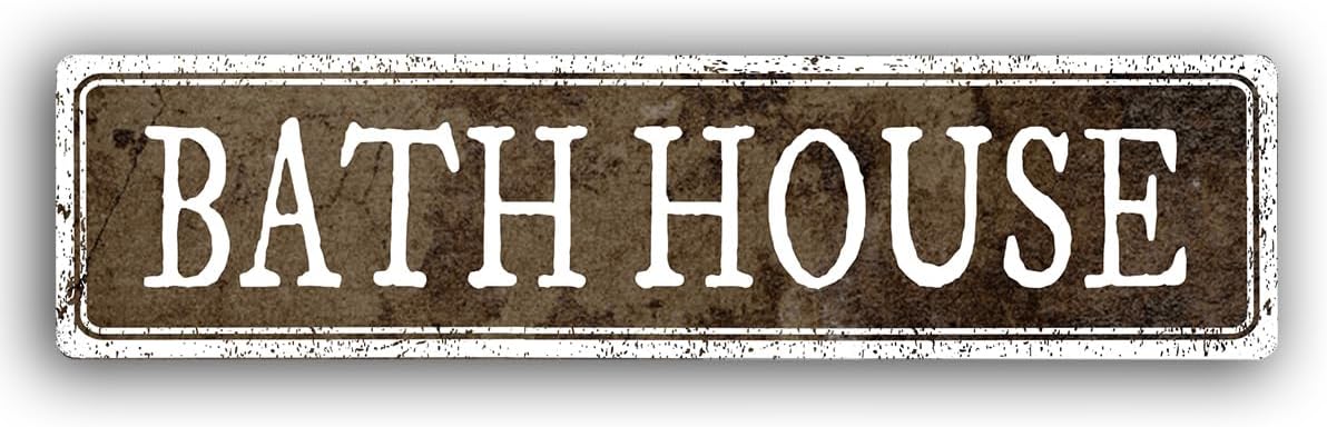 Amazon.com: Vintage Bath House Street Signs Rustic Metal Tin Sign ...