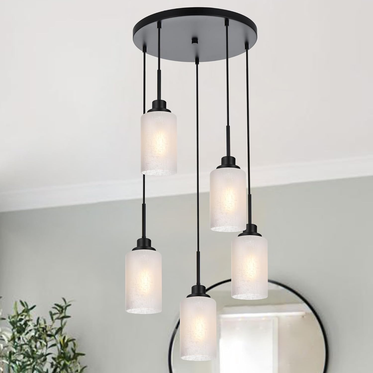 MELUCEE Hanging Ceiling Light Fixture 5 Light Cluster Pendant Light ...