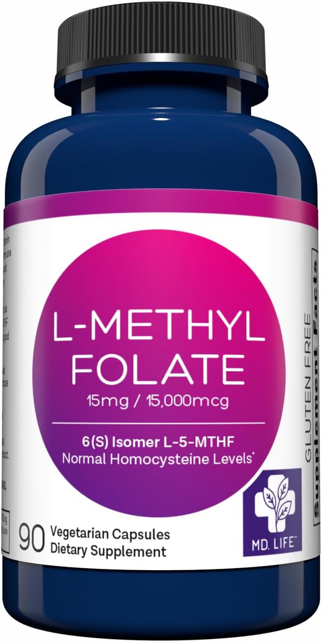 Amazon.com: L-Methylfolate 15mg - L Methyl Folate Supplement, 5-MTHF ...